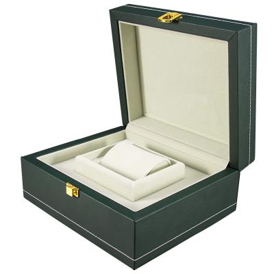 China Luxury Personalised Watch Boxes With Gold Lock Inside Light Green Velvet Outside paper box packaging factory sell for sale