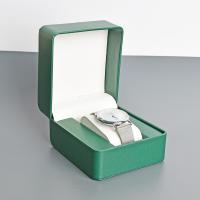 China Promotional Single Watch Box With Hinge Round Corn Style White Velvet Inside for sale