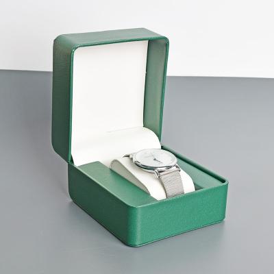 China Promotional Single Watch Box With Hinge Round Corn Style White Velvet Inside for sale
