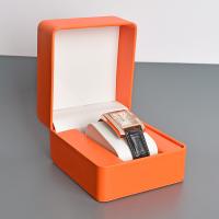 China Promotional Single Watch Box With Hinge Round Corn Style White Velvet Inside for sale
