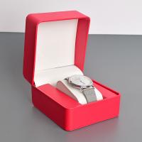 China Promotional Single Watch Box With Hinge Round Corn Style White Velvet Inside for sale