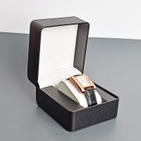 China Promotional Single Watch Box With Hinge Round Corn Style White Velvet Inside for sale