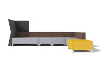China Custom Shared Workplace Fabric Office Lobby Sofa 0.35CBM for sale