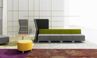 China Custom Shared Workplace Fabric Office Lobby Sofa 0.35CBM for sale