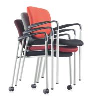 China Breathable Mesh Stackable Meeting Chairs For Conference Room Blue for sale