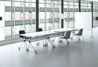 China Folded Stackable Meeting Chairs And Desk For Seminar Room for sale