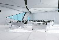 China Folded Stackable Meeting Chairs And Desk For Seminar Room for sale