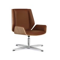 China Brown Leather Task Ergonomic Home Office Chairs Leatherette Back ODM for sale