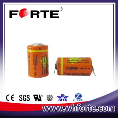 China 3.6V 1200mAh 1/2AA Size ER14250 LiSOCL2 Battery for sale