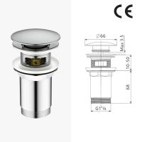 China Brass Pop Up Sink Drain Electroplating Effortless Water Flow Anti Corrosion for sale