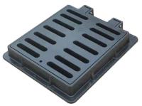 China FRP Square Hinged Manhole Cover Sewer Grate Grille Frame SMC 560 X 630mm for sale