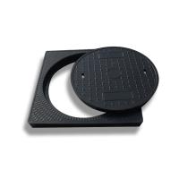 China Customizable FRP Manhole Cover EN124 500mm Lockable Sewage Plate for sale