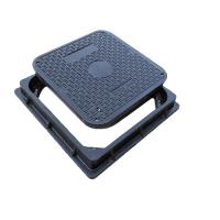 China Corrosion Resistant FRP Manhole Cover 600*600mm Medium Duty Sewer Lid for sale