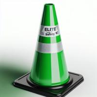 China Elite Green Safety PVC Traffic Cone Marking Road Hazardous Areas Enhanced Visibility for sale
