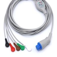 China TPU 3 Lead ECG Monitor Cable Durable Snap Connector AHA Compatible for sale