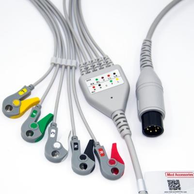 China Medical BCI ECG Monitor Cable 6 Pin 5 Leads Multipurpose 0.9m Size for sale