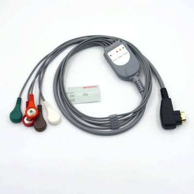 China DMS ECG Cable Holter Probe 5Leads Snap AHA/IEC for DMS300 for sale
