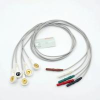 China Compatible Din 5 Lead ECG Cable Lead Wires Snap Button for sale