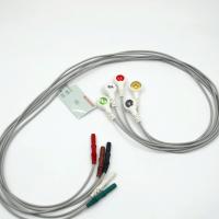 China Compatible Din 5 Lead ECG Cable Lead Wires Snap Button for sale