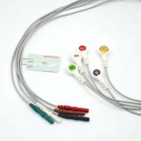 China Compatible Din 5 Lead ECG Cable Lead Wires Snap Button for sale
