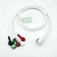 China Compatible Mortara H3 Holter Recorder ECG Cable Leadwires 5 Leads Snap AHA for sale