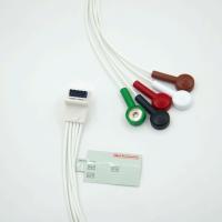 China Compatible Mortara H3 Holter Recorder ECG Cable Leadwires 5 Leads Snap AHA for sale