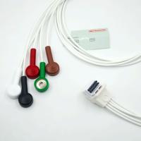 China Compatible Mortara H3 Holter Recorder ECG Cable Leadwires 5 Leads Snap AHA for sale