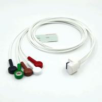 China Compatible Mortara H3 Holter Recorder ECG Cable Leadwires 5 Leads Snap AHA for sale