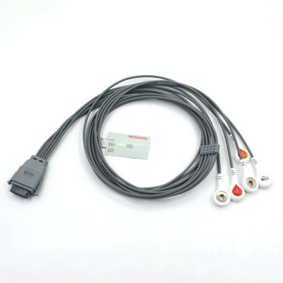 China ECG Cable Holter Probe 5Leads Snap AHA/IEC Compatible for Biomedical Edan for sale