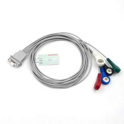 China Compatible for Schiller Plus ECG Holter Cable 5Lead ECG IEC Snap for sale