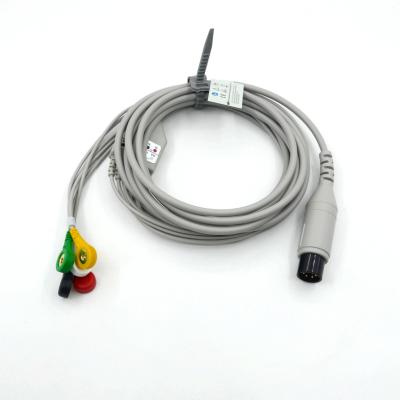 China Compatible AAMI Compatible 5 Lead ECG Cable IEC Snap For Medical Accessories for sale