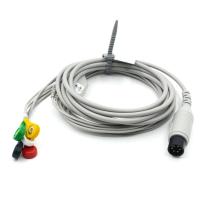 China Compatible AAMI Compatible 5 Lead ECG Cable IEC Snap For Medical Accessories for sale