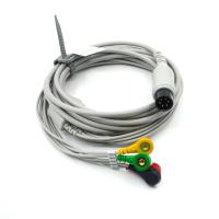 China Compatible AAMI Compatible 5 Lead ECG Cable IEC Snap For Medical Accessories for sale