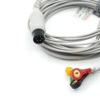 China Compatible AAMI Compatible 5 Lead ECG Cable IEC Snap For Medical Accessories for sale