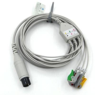 China Compatible AAMI Compatible 3 Lead ECG Cable IEC Grabber For Medical Accessories for sale
