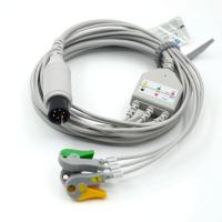 China Compatible AAMI Compatible 3 Lead ECG Cable IEC Grabber For Medical Accessories for sale