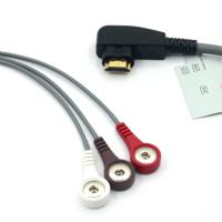 China Medical Professional Production DMS ECG Cable Holter Probe 3Leads Snap AHA/IEC for DMS300 for sale