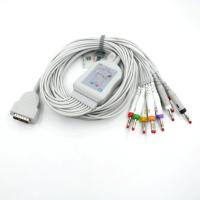 China Compatible Nihon Kohden 10 Leads EKG Medical ECG Cable 4.0 Banana AHA For Patient Monitor Accessory for sale