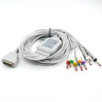 China Compatible Nihon Kohden 10 Leads EKG Medical ECG Cable 4.0 Banana AHA For Patient Monitor Accessory for sale