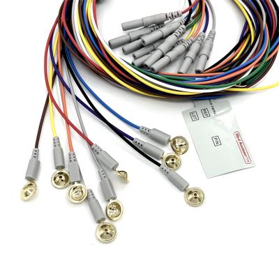 China Flexible Medical Snap Button Cable, 3/5/7/10 Lead Snap 10 Lead Holter ECG EEG Cable for sale