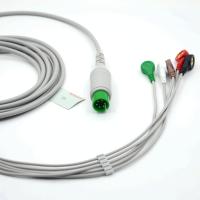 China High Quality Medical Accessories Compatible M&B 5 Lead ECG EKG Cable AHA Snap for sale