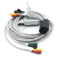 China Med Accessories Hospital-Grade Class II Diagnostic EKG Cable 10-Lead Zoll Compatible Medical Alcohol Disinfecting RoHS Certified for sale