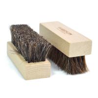 China Shoe Cleaning Accessories Wooden Horsehair Shoe Brush For Polishing for sale