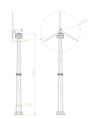 China 100KW 500KW Horizontal Axis Wind Turbine Generator 360V 220V Output for Wind Power Station for sale