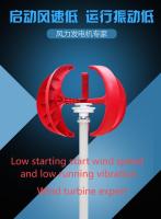 China 300W Vertical Axis Wind Turbine Generator 12V/24V Low Start‑up Wind Speed 5 Blades Nylon Fiber For Home Off‑Grid Wind Power System for sale