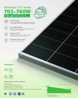 China Himalaya G12 HJT Bifacial Double Glass Solar Panel 705W‑740W 132 Half‑Cell PV Module 23.7% Efficiency For Commercial Utility Solar Project for sale