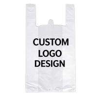 China Supermarket Restaurant Vest Pe Plastic Bag Custom Logo Packaging Grocery Store Shopping Carry Out T-shirt Bag for sale