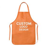China Custom Printed Logo Textile Packaging Apron, Blank Bib Style, Promotional Brand Printing with Adjustable Neck Strap for sale