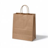 China Recyclable Kraft Paper Food Packaging Tote Bag with Twisted Handle for Milk Holiday Gifts Customized Printing & Aqueous Coating for sale