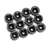 China NdFeB Magnet Round Counterbore Special Shape Black Epoxy Coating Grand N42 magnet SST test over 96 hrs for sale